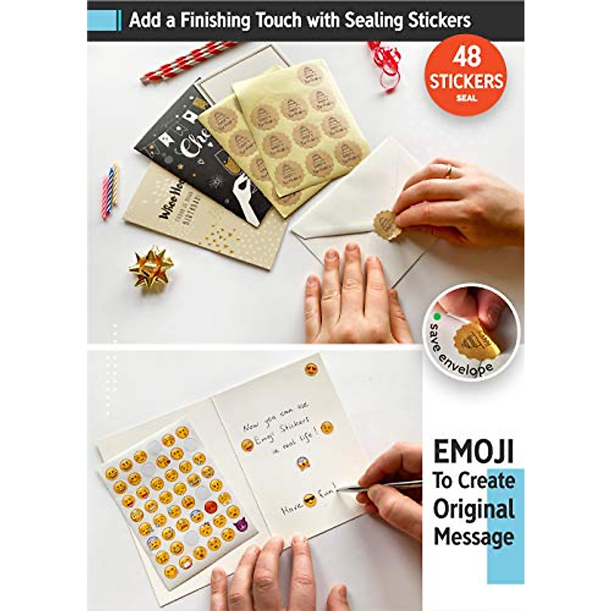 Happy Birthday Cards Assortment - Bday Cards in Bulk - 5x7 Assorted Variety Box Set 40 Pack Unique Designs with Envelopes - Birthday Card for Men Women Kids - for Office - Greeting Message Inside