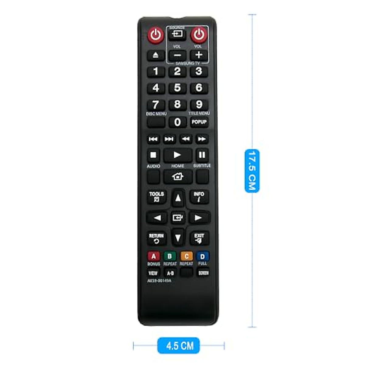 AK59-00149A Replacement Remote Control fit for Samsung BLU RAY DISC Player BD-ES5000 BD-ES5300 BD-F5100 BD-FM57C BD-HM59 Blu-ray Player