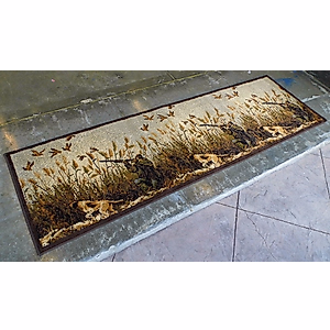 Duck Bird Hunting Scene Area Rug (2 Feet 2 Inch X 7 Feet 2 Inch Runner)