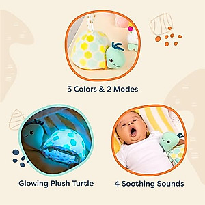 B. toys- B. baby- Baby Glowable Soothing Plush Turtle with Lights & Sounds- Glow Zzzs Turtle Shellé0 Months +