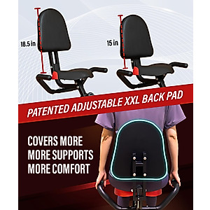 YYFITT 3-In-1 Folding Exercise Bike, Stationary Bikes for Home with Arm Workout Bands, Indoor Fitness Bike with 16 Levels Magnetic Resistance, Full Support Back Pad and Phone Holder, 2-in-1 Bike Frame