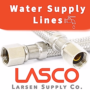 LASCO 10-0946 2-Foot Ice Maker Water Supply Line, Braided Stainless Steel, X 1/4-Inch Female Compression, 1-Pack