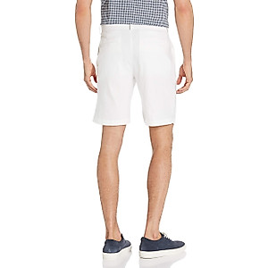 Cubavera Men's Linen-Blend Dress Shorts, Comfortable Fit, 9 Inch Inseam, Breathable, Stretch & Durable Mens Chino Shorts (Sizes 30-40), Brilliant White, 36