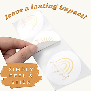 Lain & Lou 2 Inch Thank You Stickers [Roll of 500], Boho Rainbow Design for Small Business Packaging Supplies