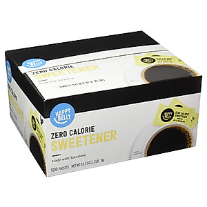Amazon Brand - Happy Belly Zero Calorie Yellow Sucralose Sweetener Powder Packet, 1000 count (Previously Sugarly Sweet), 2.2 pound (Pack of 1)
