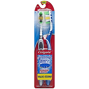 Colgate Max Fresh Full Head Adult Toothbrush, Medium - Twin Pack