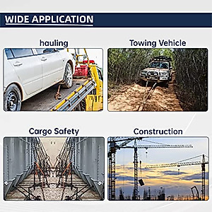 BATONECO 2PCS 5/16" x 10' J Hook Tow Chain with RTJ Cluster & Grab Hook, 3700 lbs WLL - Heavy Duty Grade 70 Transport Tow Chain for Trailer Towing, Cargo Transport