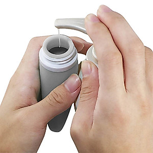 LYOB Travel Bottles for Toiletries, TSA Approved 3oz Leak Proof Silicone Refillable Squeeze Travel Size Containers BPA Free for Cleansers, Lotions, Shampoo 3-pk (Black-Gray-White)