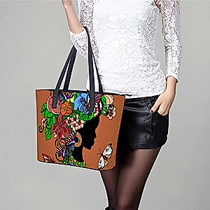 Womens Handbag Butterflies And Flowers Leather Tote Bag Top Handle Satchel Bags For Lady