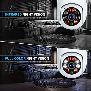 OJR 2K HD Light Bulb Security Camera, 5G/2.4G WiFi PTZ Camera Wireless Outdoor, Motion Detection and Alarm, Full Color Night Vision, Two-Way Audio, Easy Installation