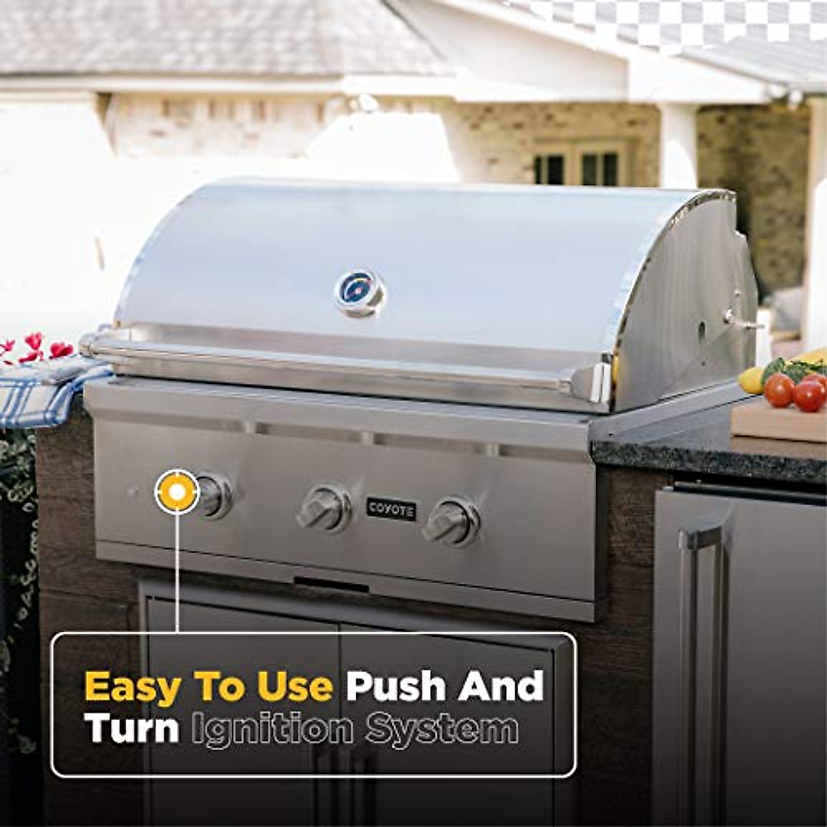 Coyote C-Series 34-Inch, 3-Burner Built-in Propane Gas Grill - C2C34LP