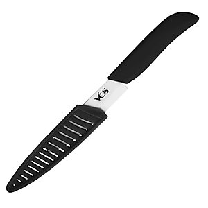 Vos Ceramic Paring Knife - Ceramic Knife 4 Inch Zirconia Blade With Sheath Cover - Handle Fruit and Vegetables Kitchen Knife (Black)