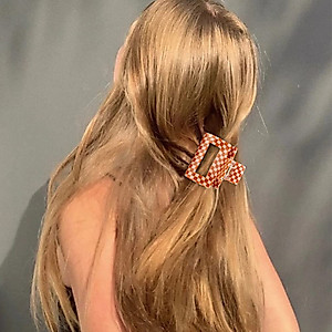 Ahoney 4 Pack Checkered Hair Claw Clips for Thin Hair 2" Y2k Accessories Cute Small Hair Clips for Thick Hair for Women Girls