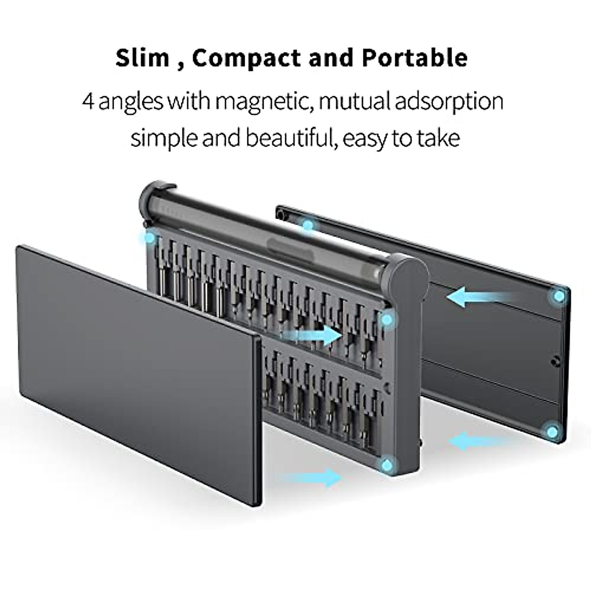 POWERGIANT Mini Electric Screwdriver, Small Portable Cordless Power Screwdriver Set with 55 Precision Bits & LED Light & Magnetic Mat, Handy Repair Tool for Phone Watch Camera Laptop