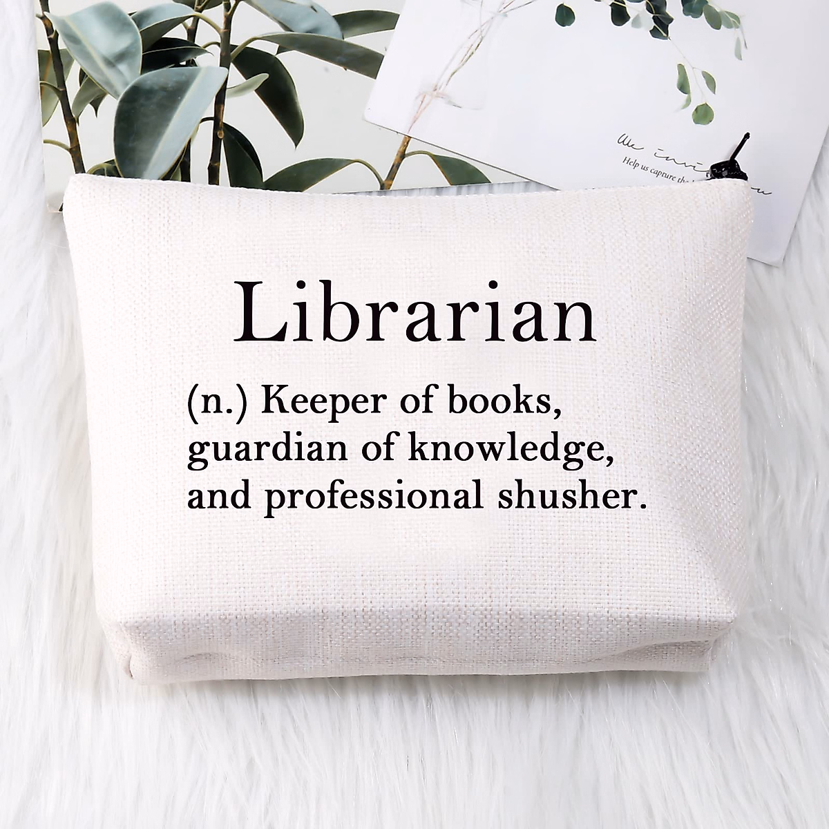 BDPWSS Librarian Cosmetic Bag School Librarian Retirement Gift Keeper Of Books Guardian Of Knowledge Librarian Definition Gift (Librarian bag)