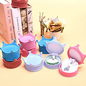 4Pcs Crown Style Jewelry Trinket Box, Decorative Unique or Home Decor (blue+pink+purple+pink)