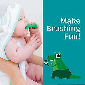 The Brushies Chomps The Dino Toddler Toothbrush/Dental Item/Youth Tooth & Gum Care/Ages 4 Weeks to 4 Years