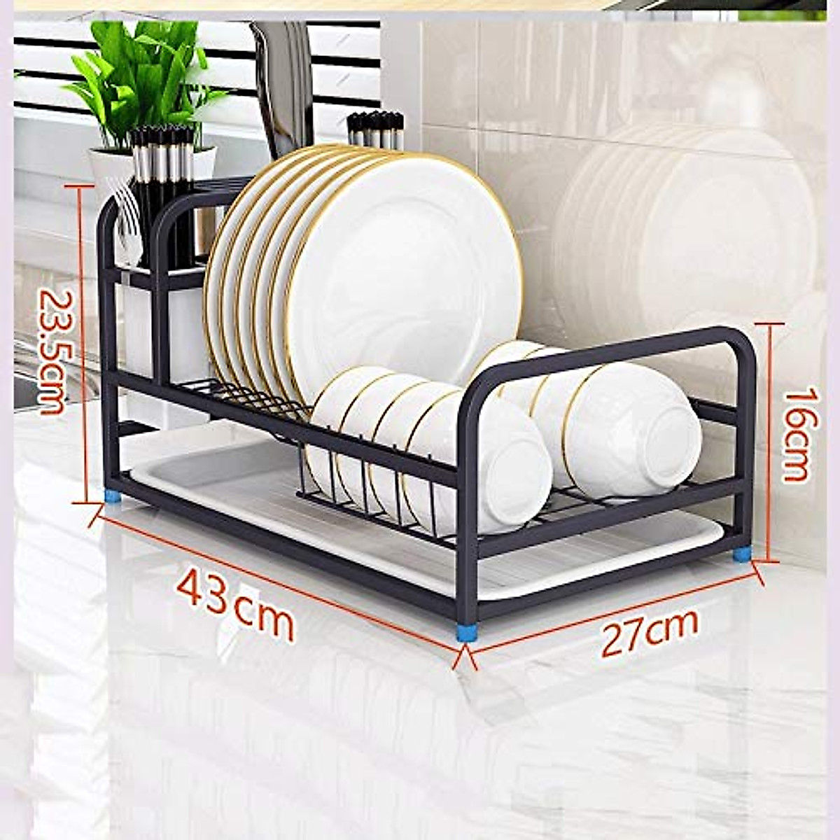 PDGJG Multifunctional Dish Drainer Cutlery Cup Drying Holder Rack Stainless Steel Drainer Tray Kitchen for Kitchen Ware ( Color : D )