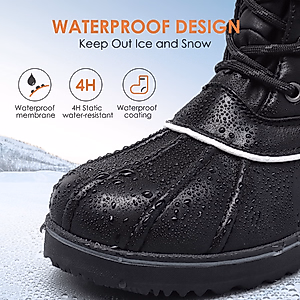 DREAM PAIRS Women's Mid Calf Waterproof Winter Snow Boots Monte,Size 10,Black,Monte_01