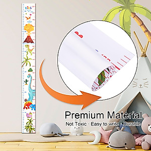Eichzer Baby Height Growth Chart, Premium Handing Ruler Home Nursery Wall Decor for Kids, 76" x 8" Growth Tracker for Children Height Record, Boys & Girls Playroom Decoration Sticker (Dinosaur)