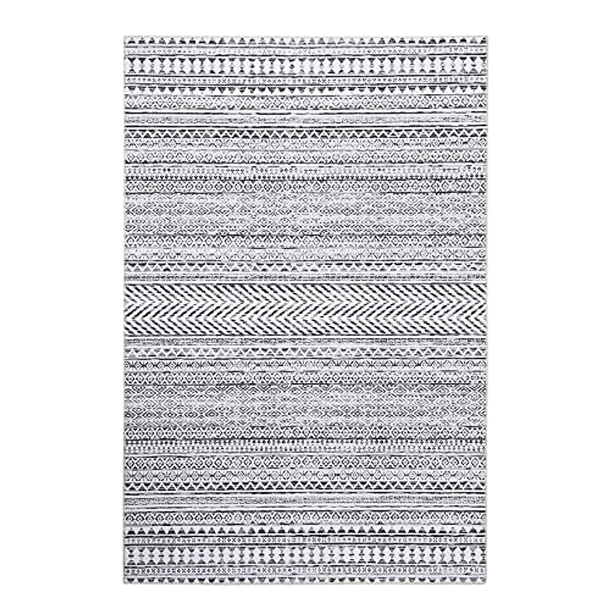 RUGSREAL 9 x 12 Boho Area Rug Machine Washable Area Rug Modern Moroccan Large Carpet Non-Slip Low Pile Area Rug for Home Office Living Room Bedroom, 9' x 12'