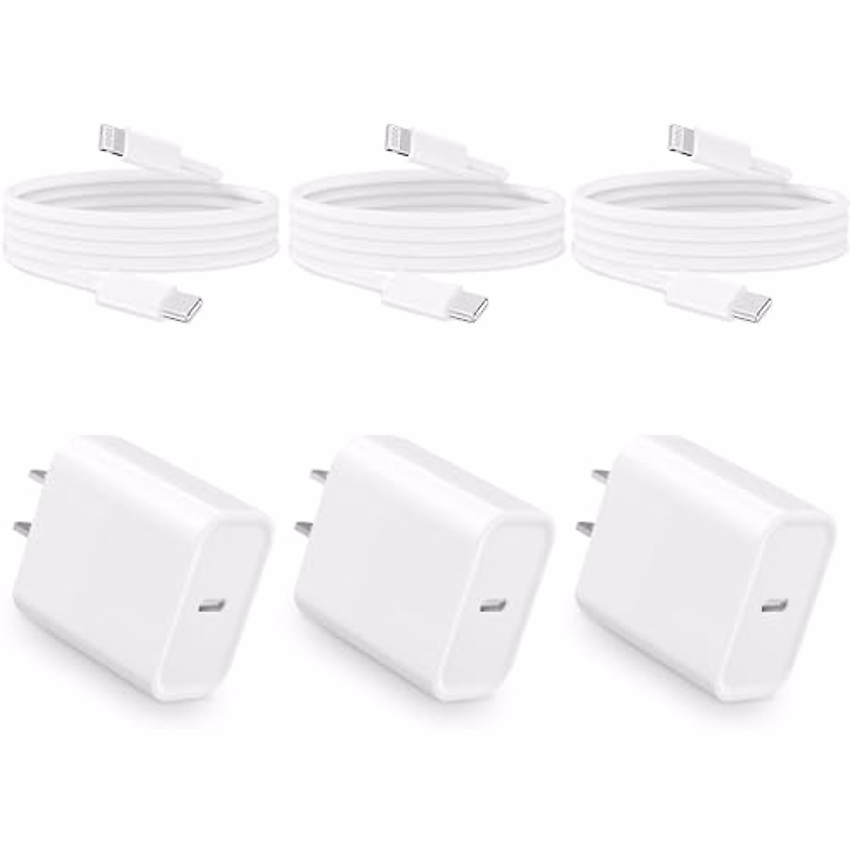 3-Pack USB C Wall Charger Block for Tablet, Compatible with Phone