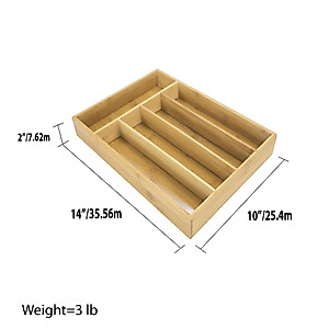 Home Basics Cutlery Tray Holder, Bamboo