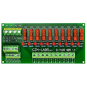 Electronics-Salon Panel Mount 10 Position Power Distribution Fuse Module Board, for AC/DC 5~32V