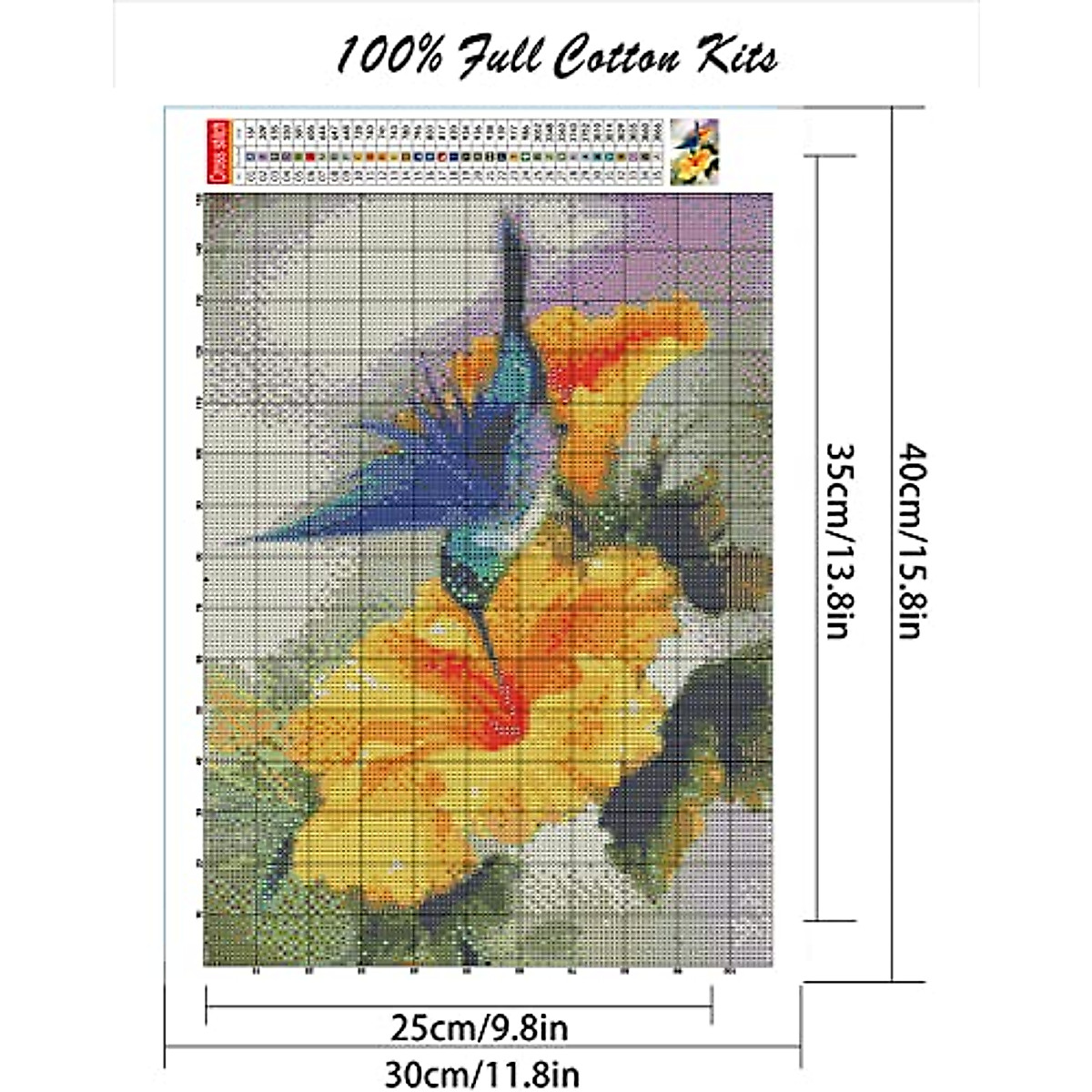 Cross Stitch Kits,Birds Cross Stitch Kits Stamped Cross Stitch for Beginners, Arts and Crafts Embroidery Kits for Home Decor 12x16Inch