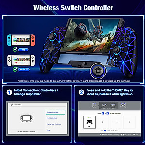 Spican Switch Controllers for Nintendo Switch/Switch OLED Controller, Switch Wireless Pro Controller One-Piece Joypad, Full-Size Ergonomic Handheld Mode Controller Gamepads Standard Controllers