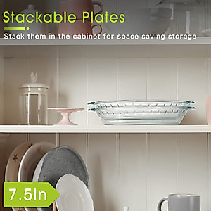 ZYER Glass Pie Plate 25oz Small Pie Dish Small Pie Pan for 1~2, Glass Pie Dish for Baking, 7.5 Inch 2pack