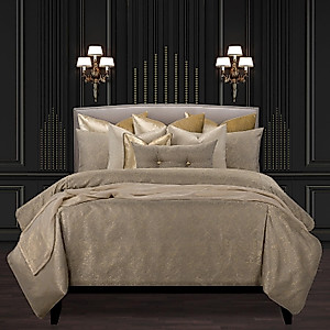 Overstock F Scott Fitzgerald Jazz Club Bronze Luxury Duvet Cover and Insert Set King 6 Piece
