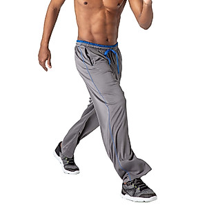 FASKUNOIE Men's Sweatpants with Zipper Pockets Loose Fit Lightweight Warm Up Workout Joggers Pants