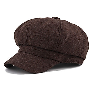 Gisdanchz Women Newsboy Cap Cabby Hat Fashion Ladies Hats Visor Beret Womens Cabbie Paperboy Hat Women Painters Hat Cabby Newsboy Cap for Women Brown.