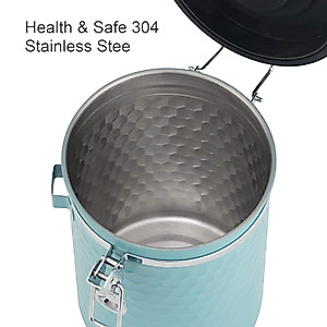 TEDSWAIT Coffee Canisters Airtight Coffee Bean Storage Container Kitchen Stainless Steel Food Storage Container with Scoop Date Tracker & CO2 Valve 61Fl Oz (Lake Blue)