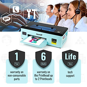 EnjoyColor A3+ DTF Transfer Printer 100% Transfer Rate for DIY Print T-Shirts, Leather, Other Textile (Printer + Software + 5x250ml Ink + 1xRoll of Film), A3 DTF PRINTER