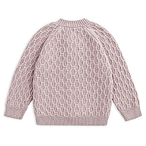 Simplee kids Baby Sweater Cable-Knitted White Baby Unisex Cardigan for Autumn Fall 18-24 Months