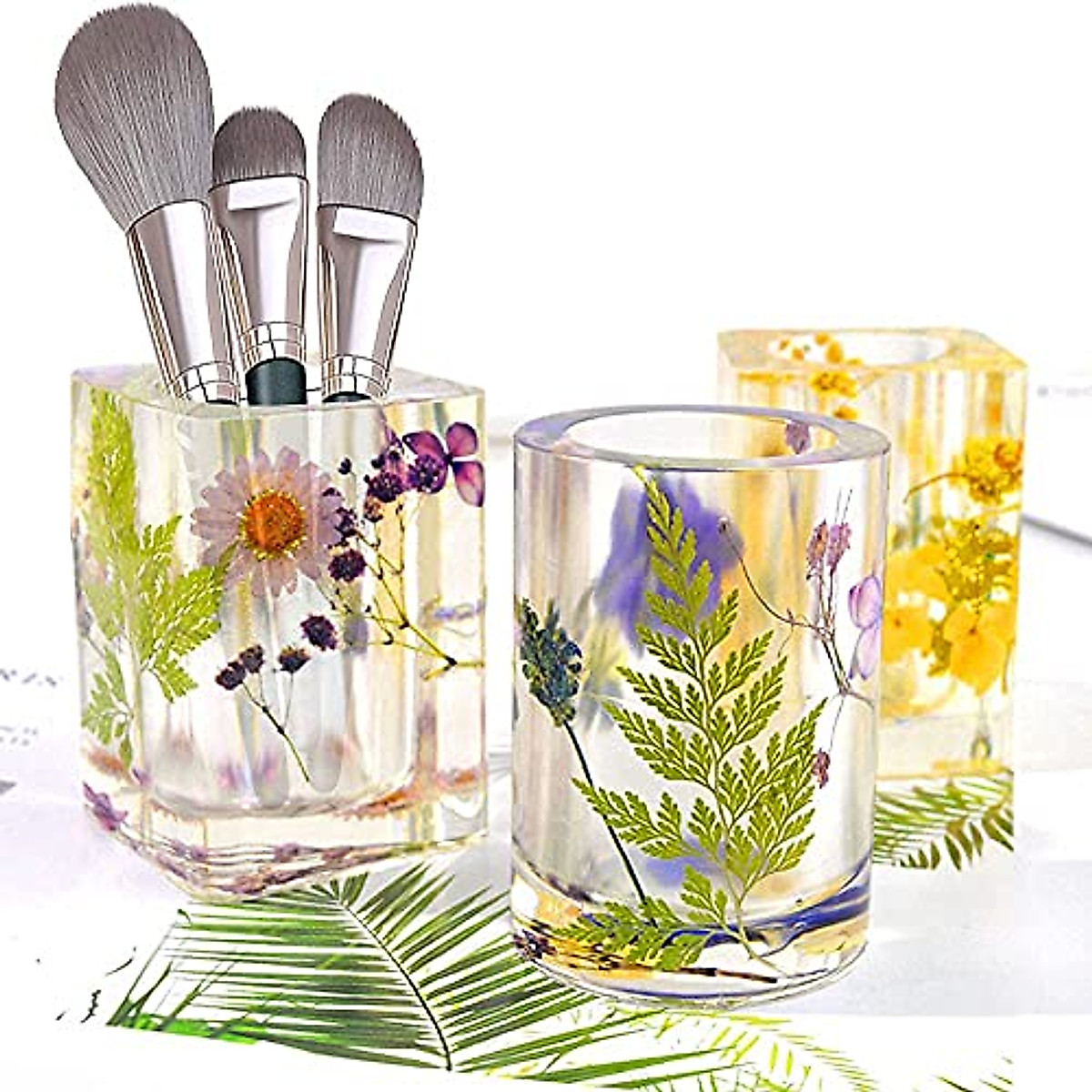 Dispenser Pump Bottle Resin Mold Kit, 1pcs Silicone Bottle Mold with 6pcs Pump Dispenser for Soap,Shampoo,Lotions and Creams, Pump Bottles Mold for Hand Sanitizer, Conditioner, Home Decor(Square)