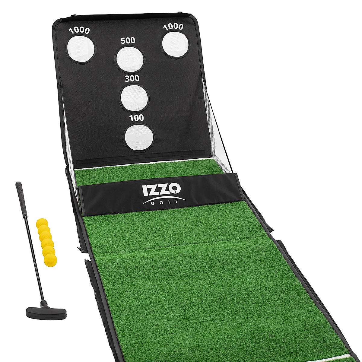 IZZO Arcade Golf Putting Game Set - Golf Game Set Includes 6 Practice Golf Balls and Universal Golf Putter