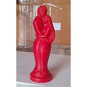 Rajasthaniartdecor Man Woman Colour Love Couple Home Décor Candle Size 5.5 Inches (Red)