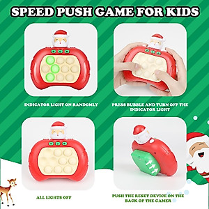 Handheld Pop Game Sensory Fidget Toys with Light, Fast Push Game Fidget Toys, Handheld Bubble Game Console, Speed Push Toy Through Level, Birthday Gift for Boys and Girls (Green)