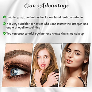 12 Pieces Eyeliner Eyebrow Brush Fine Angled Eyeliner Brush Slanted Eyeliner Makeup Brush Slant Tip Brushes Thin Slanted Flat Angle Brush Artificial Bristles Eyebrow Brushes for Cosmetic (Black)