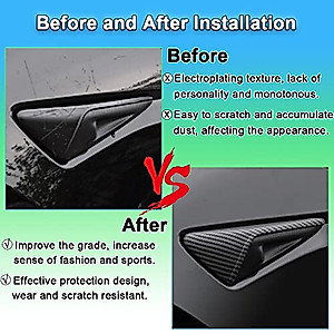 Carbar Tesla Side Camera Cover for Model 3 Model Y 2017-2023 Real Carbon Fiber Side Camera Protective Cover Exterior Car Accessories (2Pcs Glossy Carbon Fiber)