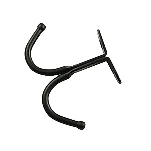 HOOUU 4 Pcs Iron Double Prong Ceiling Hook Towel Robe Clothes Hook for Cupboard Wardrobe Top Kitchen Bathroom Garage (Black)