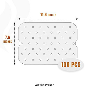 Air Fryer Parchment Paper Liners for Ninja Foodi XL Smart FG551 6-in-1 Indoor Grill, Ninja Foodi Accessories, Air Fryer Liners and Reusable Heat Resistant Mat, Air Fryer Accessories by INFRAOVENS