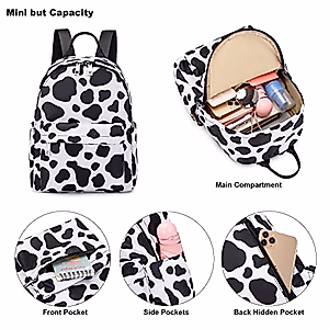 Girls Mini Backpack, Small Backpacks Purse for Women Teens Kids School Travel (Cow Print)