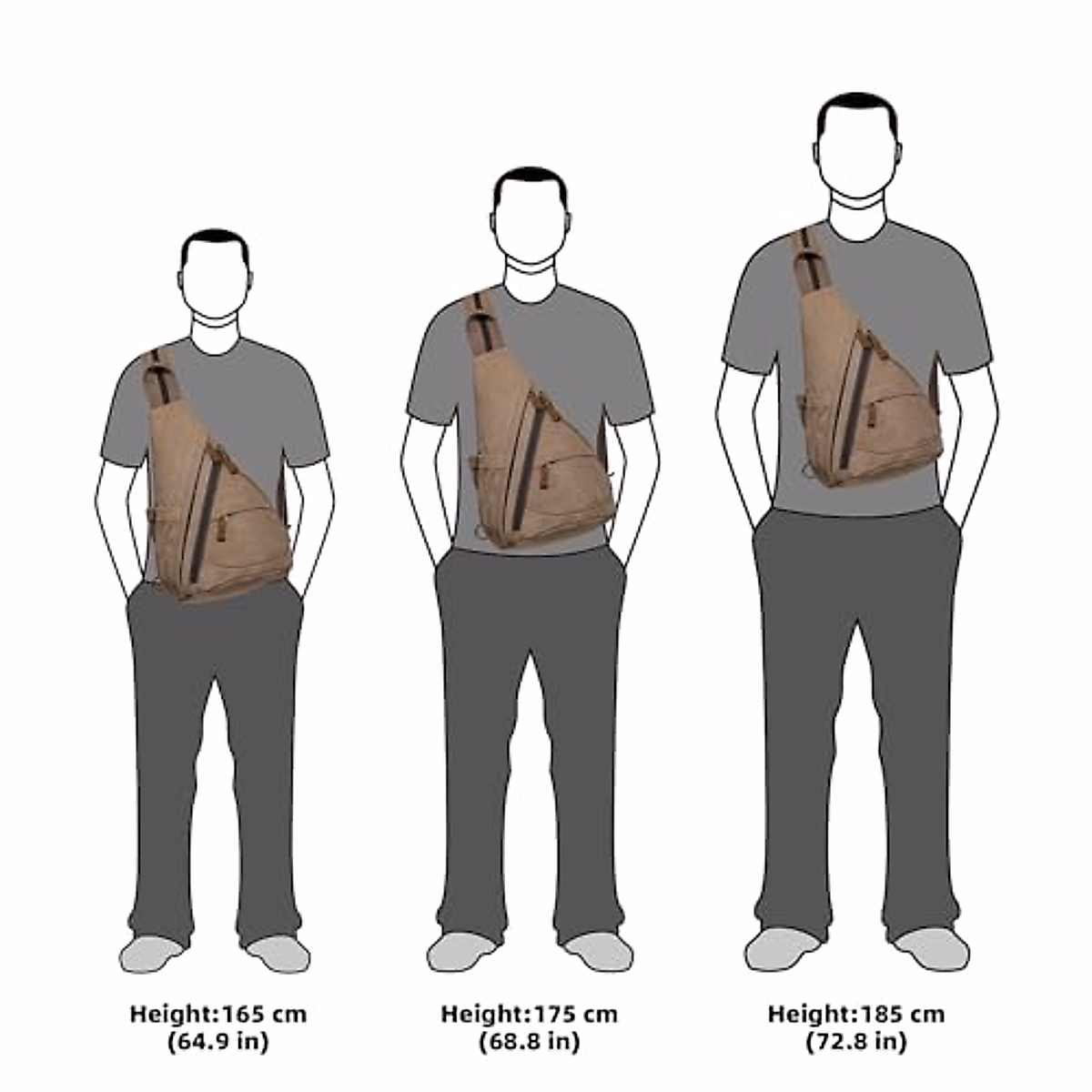 KL928 Canvas Sling Bag - Small Crossbody Backpack Shoulder Casual Daypack Rucksack for Men Women(Large Version)