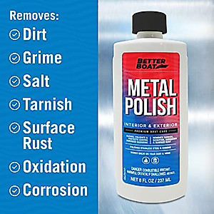 Metal Polish Metal Cleaner and Chrome Polish Marine Grade for Boats and Cars Aluminum and Stainless Steel (Reformulated)
