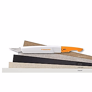 Fiskars Premium Precision Art Knife - N°11 Blade, Precision Handicraft Knife/Blade, Total Length: 15.5 cm, Incl. 1 Blade No. 11, Quality Steel/Plastic, White/Orange, 1024386