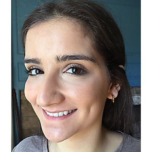 14K Yellow Gold Thick Tube Hoop Earrings w/Click-Down Clasp, (3mm Tube) (16mm)